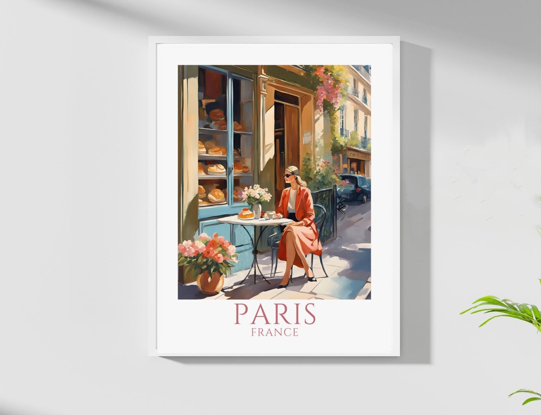 Paris Poster Print – Paris Wall Art, French Street Scene Art, Vintage ...