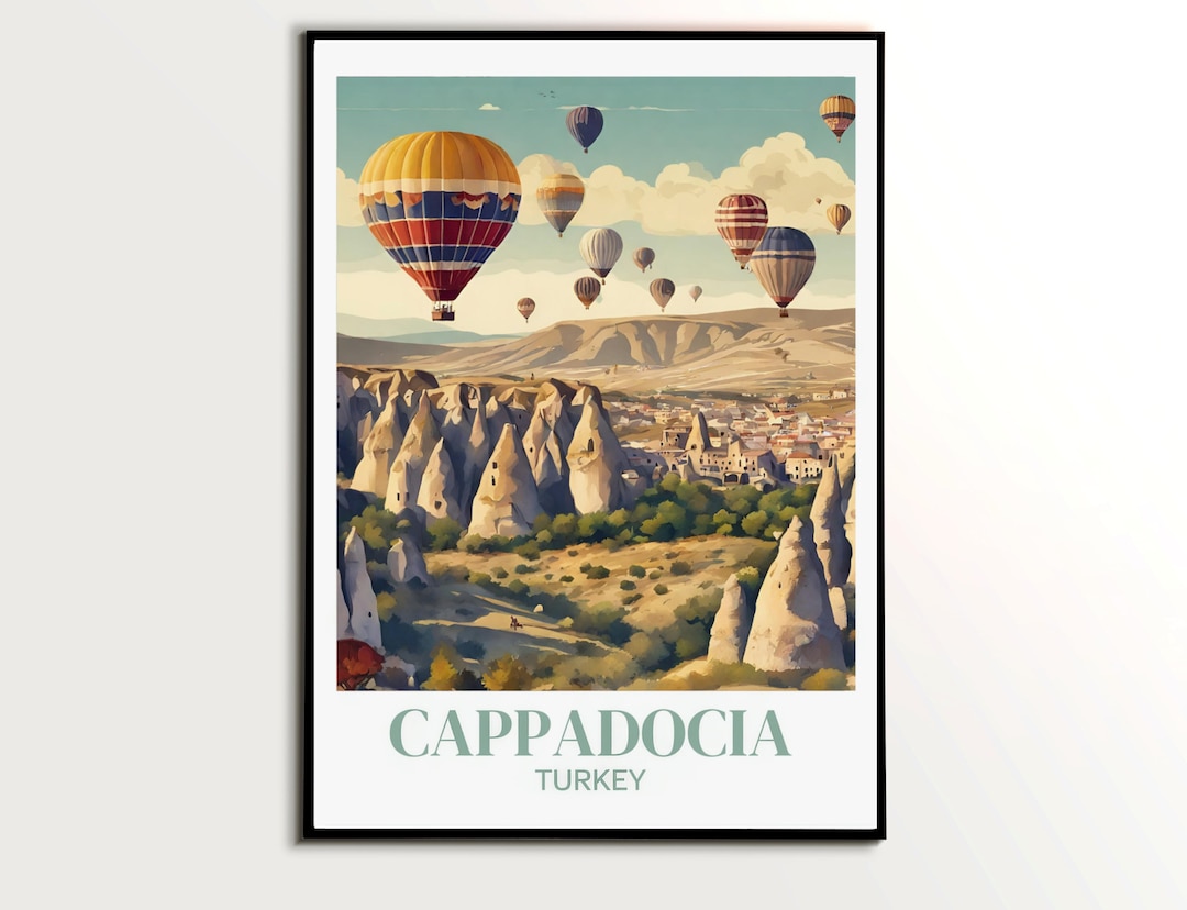 Cappadocia Turkey Poster, Turkey Wall Art Print, Cappadocia Travel Gift ...