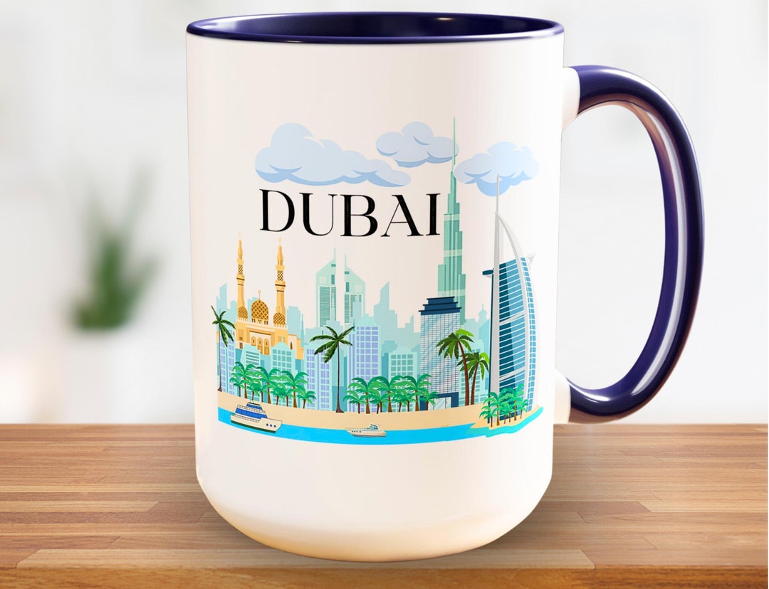 Dubai Mug, Custom Mug, Personalized Dubai Travel Gift, UAE Vacation ...