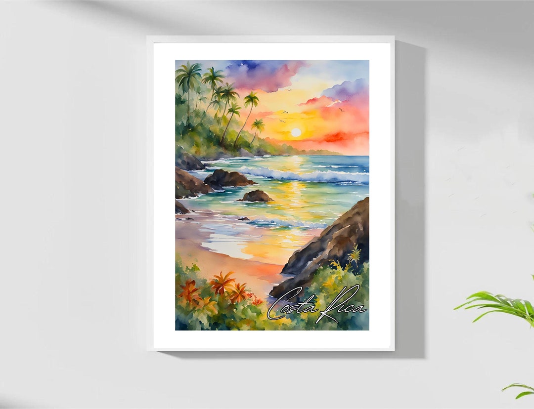 Costa Rica Wall Art, Costa Rica Poster, Tropical Beach Wall Art Print ...