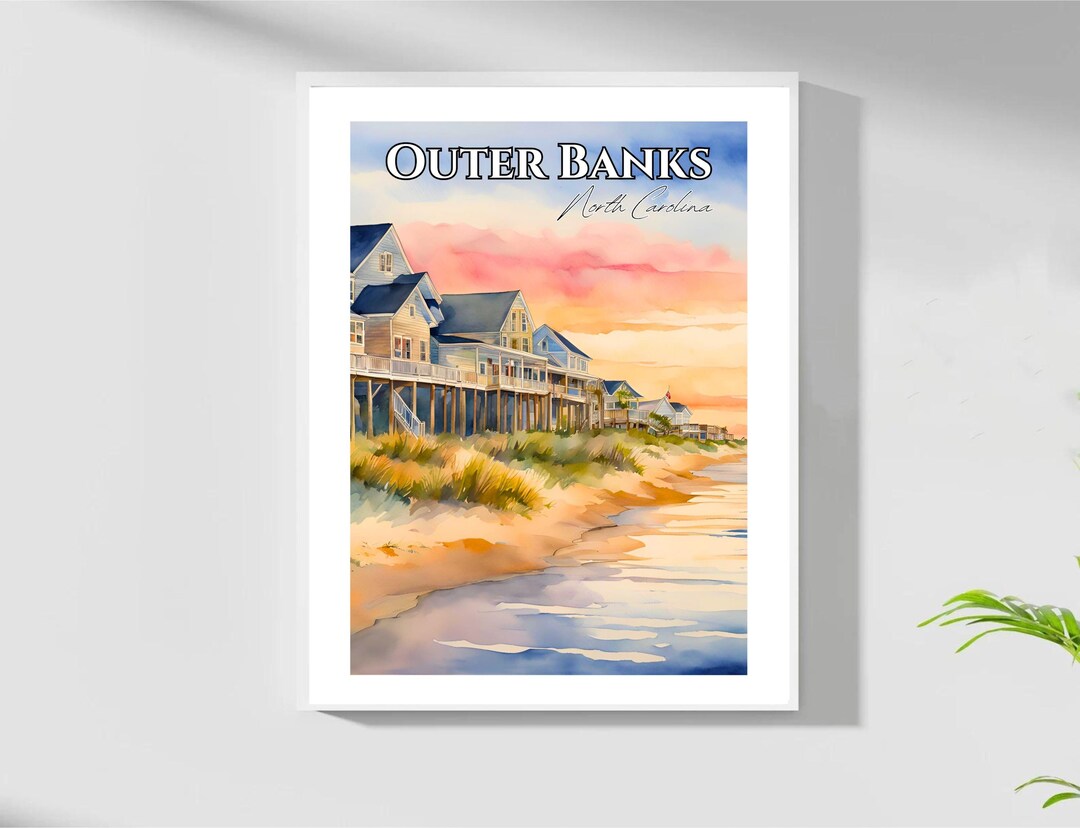Outer Banks North Carolina Wall Art, Outer Banks Poster Print, Wall ...