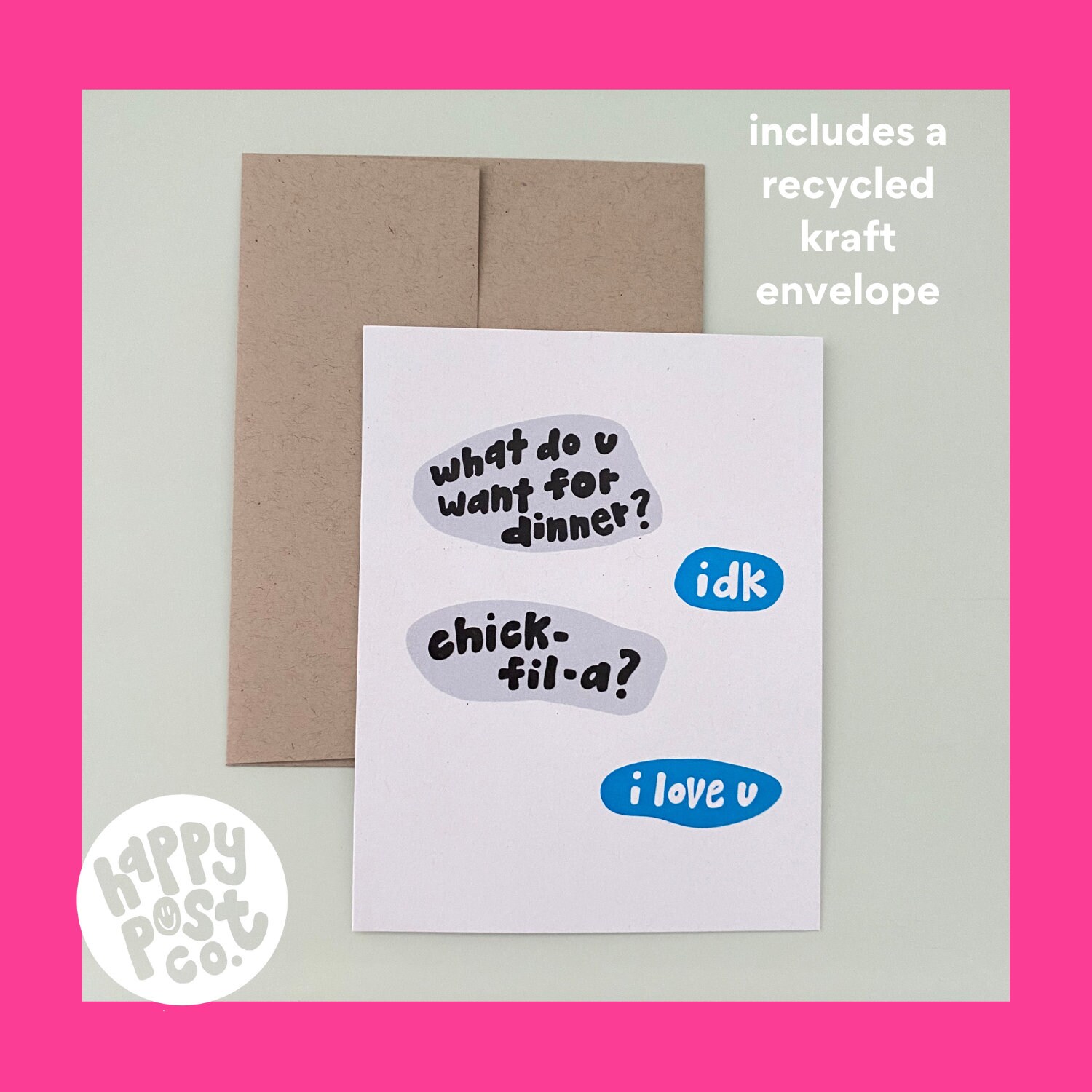 I Want Chick-fil-a Greeting Card | Funny Texting Card - Etsy