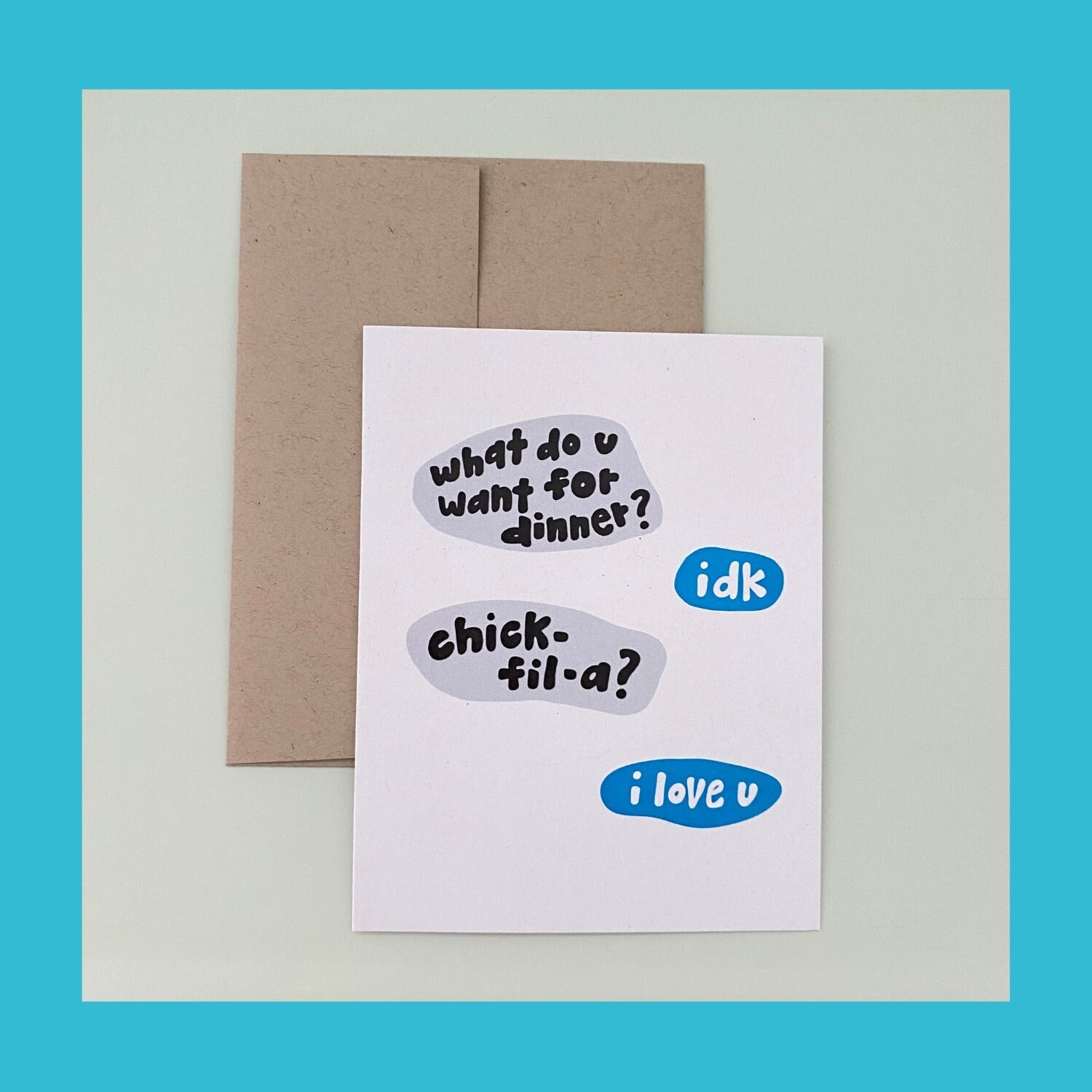 I Want Chick-fil-a Greeting Card | Funny Texting Card - Etsy