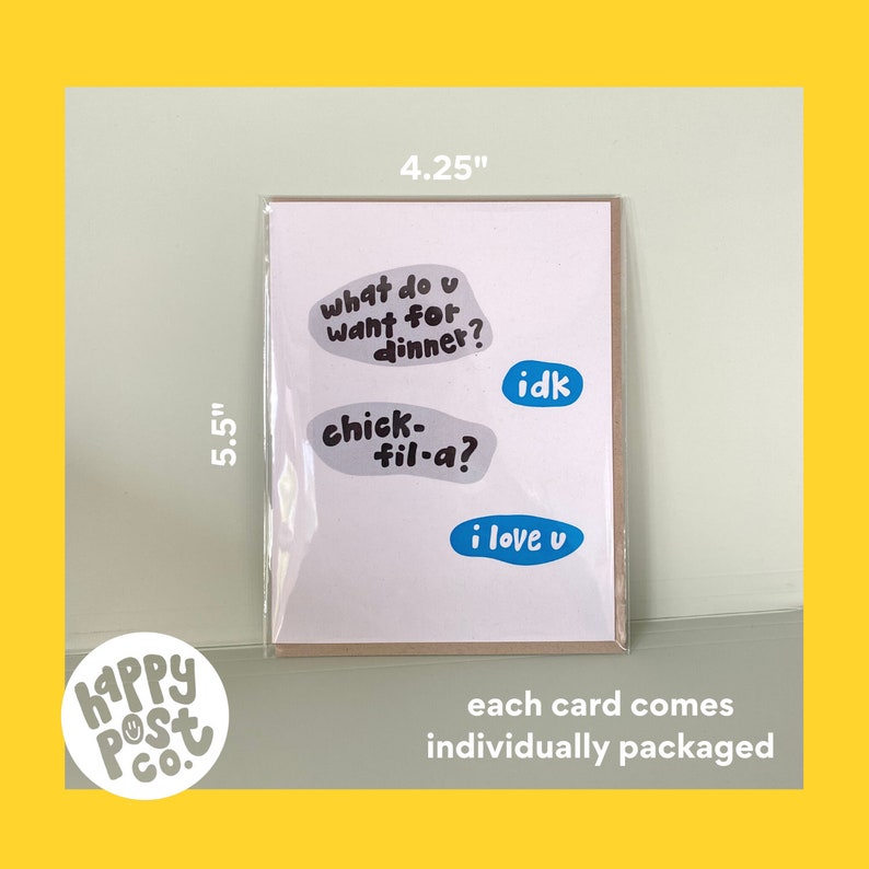 I Want Chick-fil-a Greeting Card | Funny Texting Card - Etsy