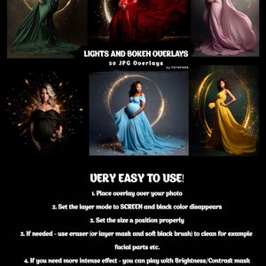 50 LIGHTS BOKEH Overlays Gold Maternity Rings Circle Overlays Christmas ...
