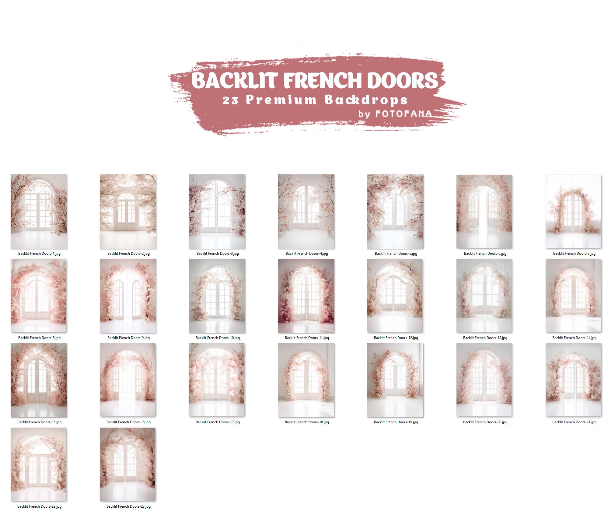 French Doors Floral Digital Backdrops for Wedding and Maternity ...