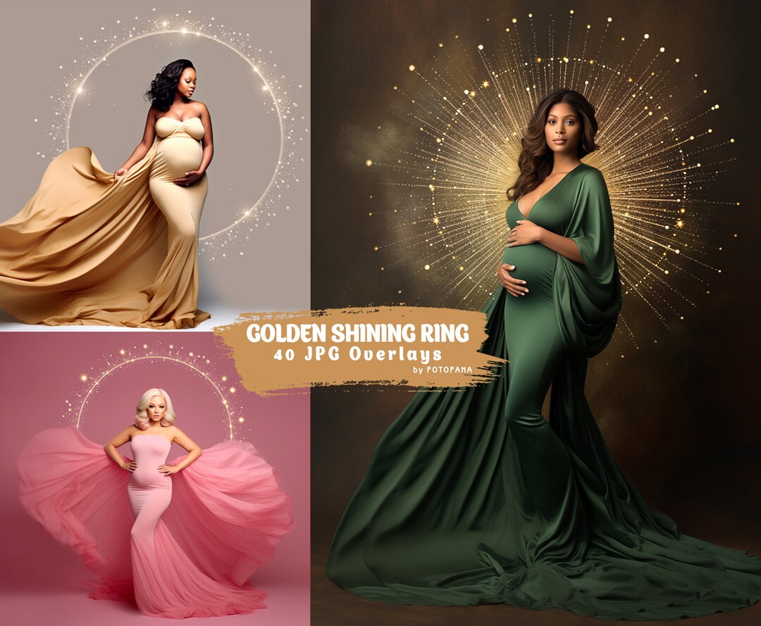 40 Golden MATERNITY RINGS Overlays Circle Halo Maternity Light Ring ...