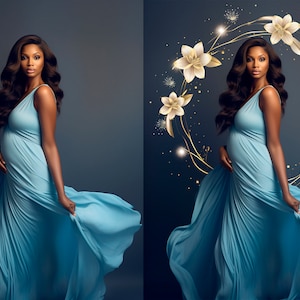 Floral Shining Maternity Rings Overlays Gold Maternity Floral Overlays ...