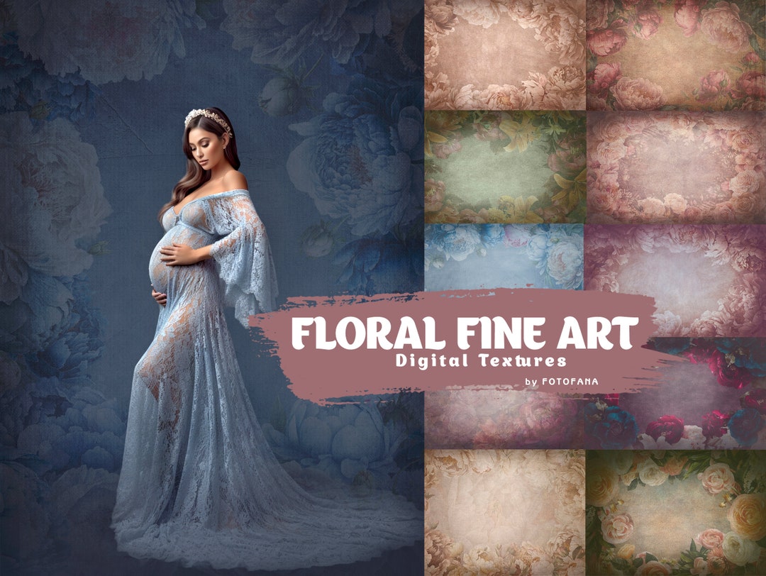 10 Floral Fine Art Portrait Texture, Photography Digital Background ...