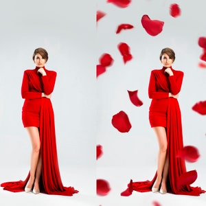 50 RED ROSE PETALS Digital Overlays Wedding Overlay Romantic Photoshop ...