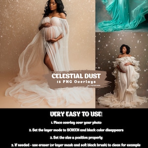 15 Celestial Dust Overlay Glitter Dust Floating Dust Falling Photoshop Overlay Maternity ...
