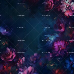 Midnight Blue Floral Fine Art Floral Digital Backdrops Maternity ...