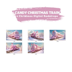 5 Polar Express Christmas Digital Backdrop for Kids North Pole Train ...