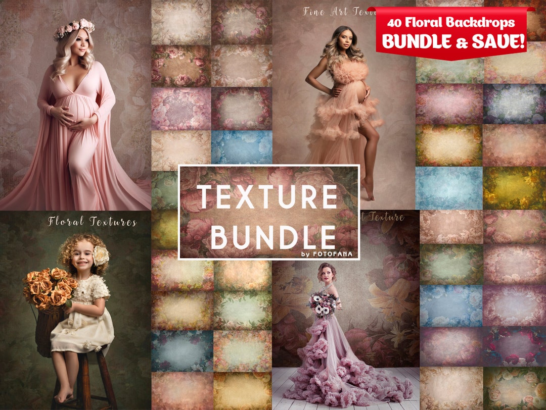 40 Floral Fine Art Texture BUNDLE Photography Digital Background ...