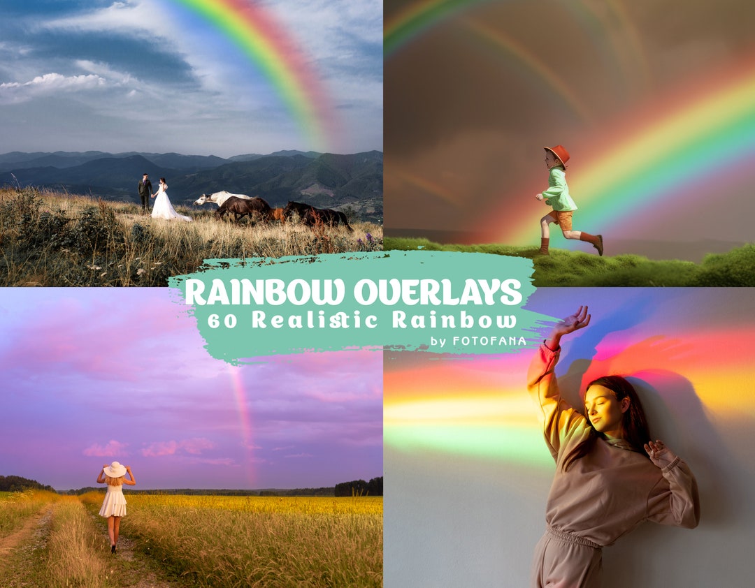 60 Rainbow Overlays Realistic Rainbow Sky Photoshop Overlay Magic Fairy ...