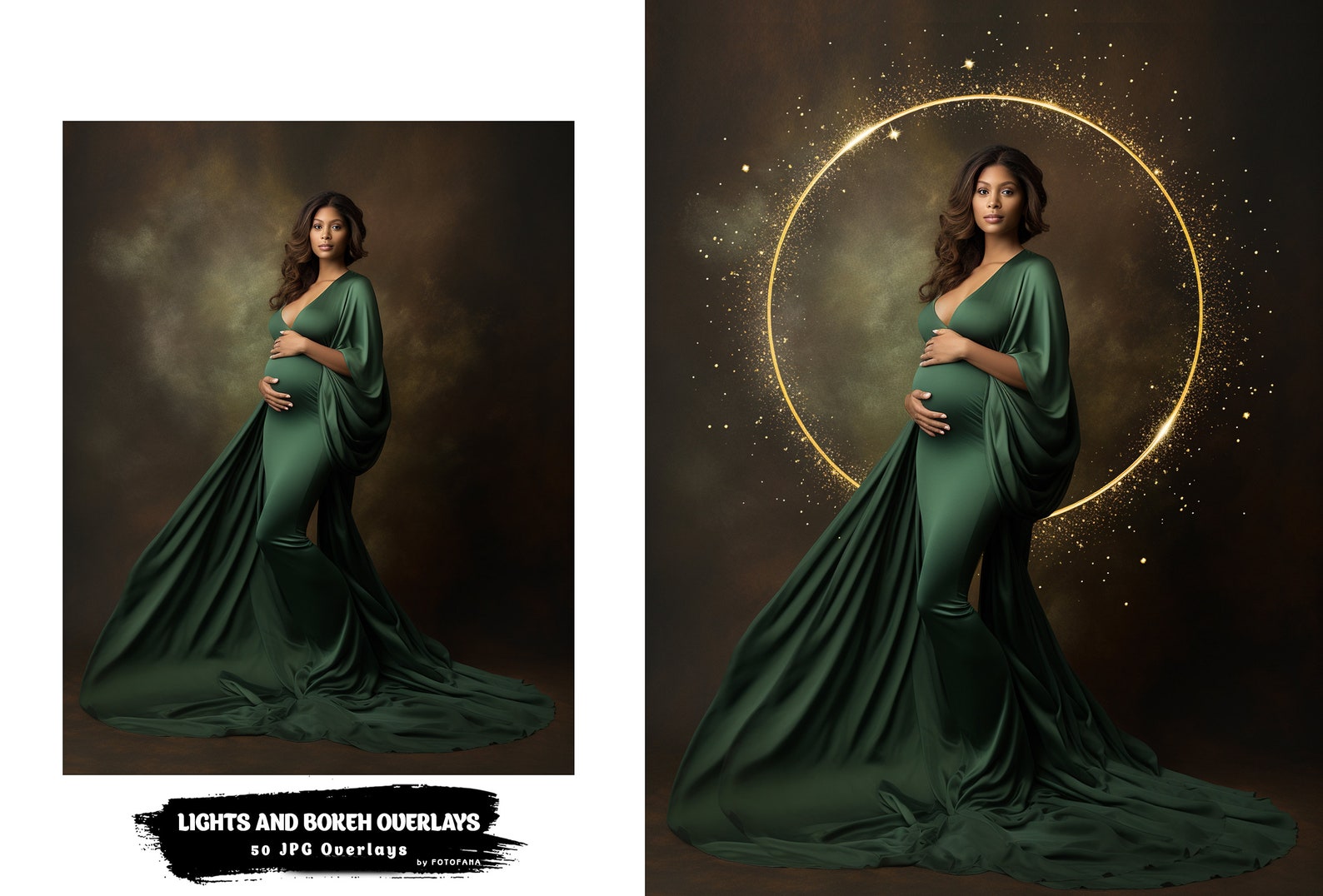 50 LIGHTS BOKEH Overlays Gold Maternity Rings Circle Overlays Christmas ...