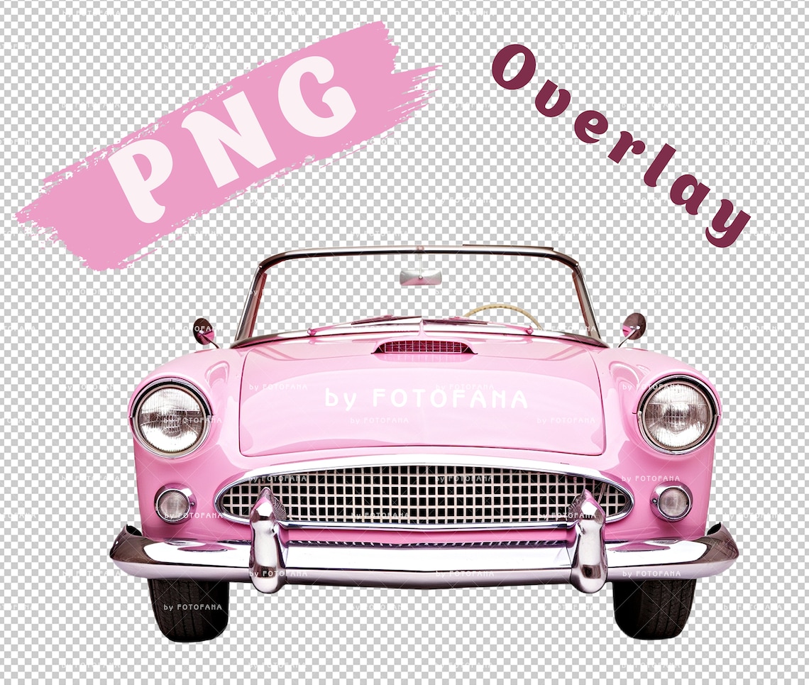 Pink CAR Overlay Background Digital Pink Doll Car Digital Backdrop ...