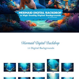 Mermaid Digital Backdrop Ocean Photography Backdrop Composite ...