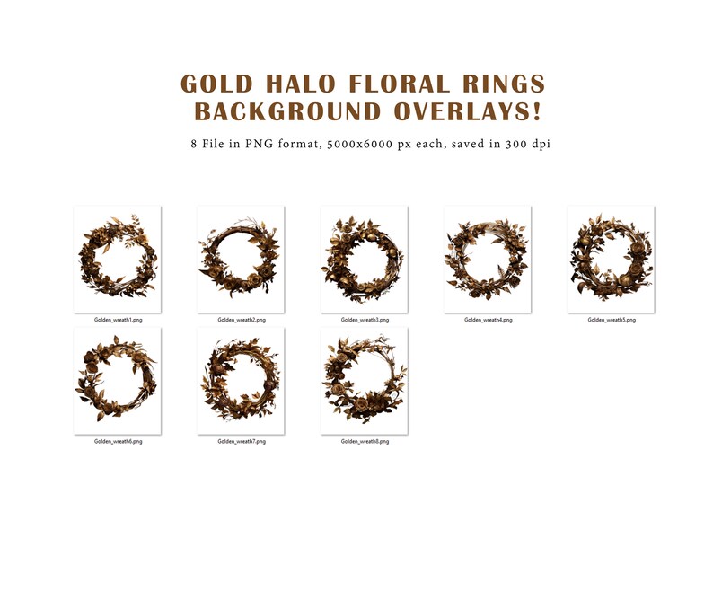 Gold Halo Floral Ring Overlays Maternity Backdrop Overlays - Etsy