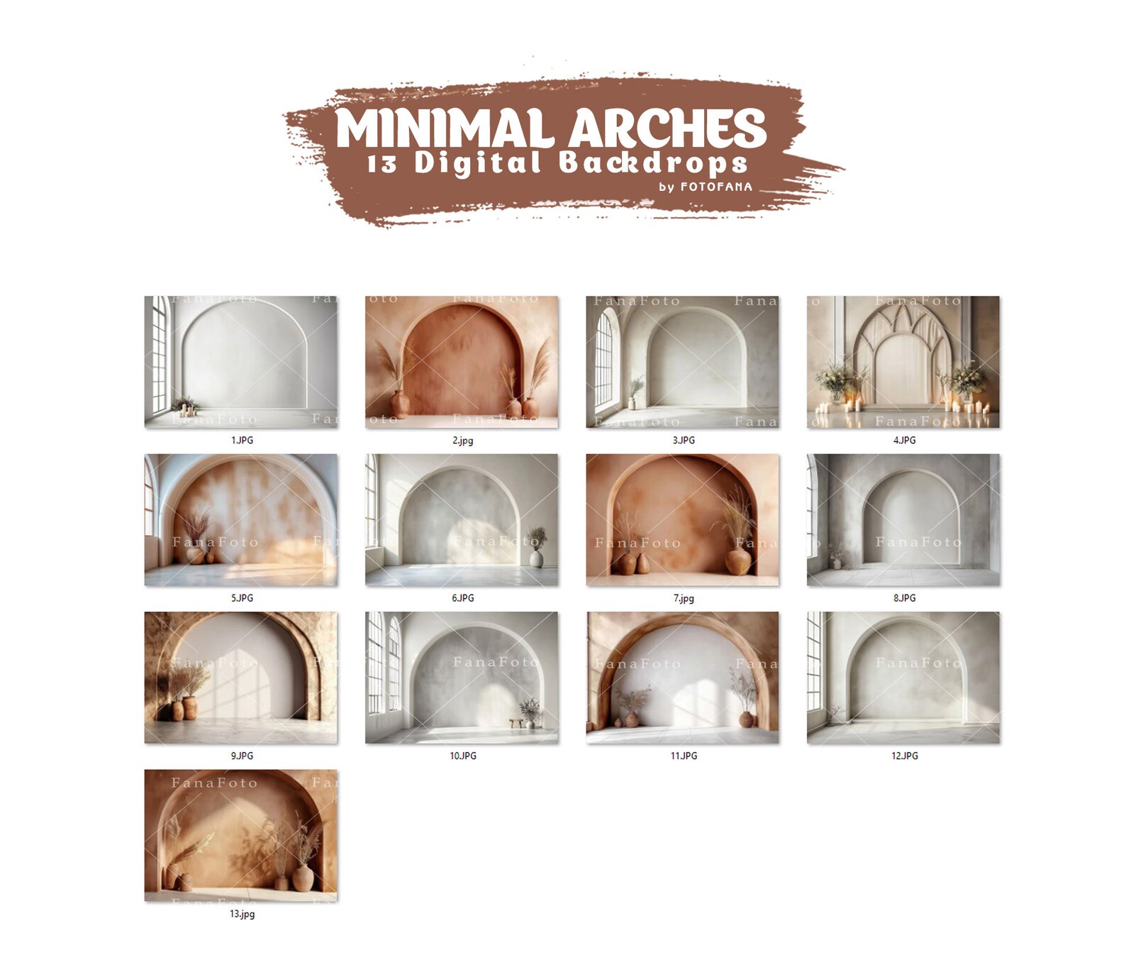 13 MINIMAL ARCHES Digital Backdrops Maternity Backdrop Overlays Studio ...