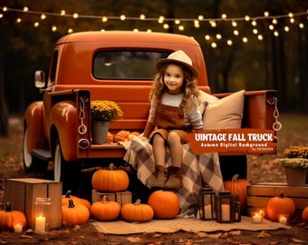Autumn Digital Background, Orange Pumpkins, Carriage, Fall Digital Backdrop for Photography ...