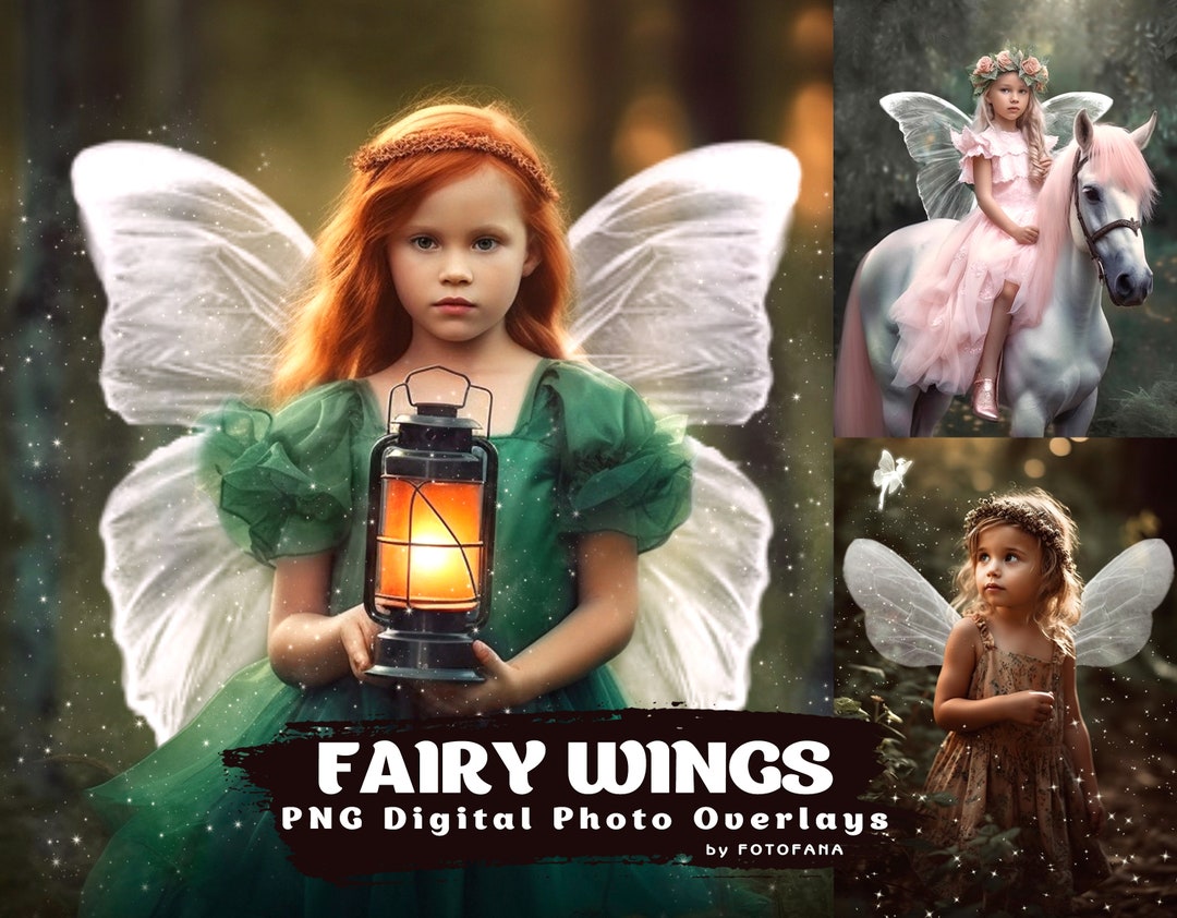 31 Fairy Wings Overlays Digital Fairy Dust Photoshop Overlays Fantasy ...