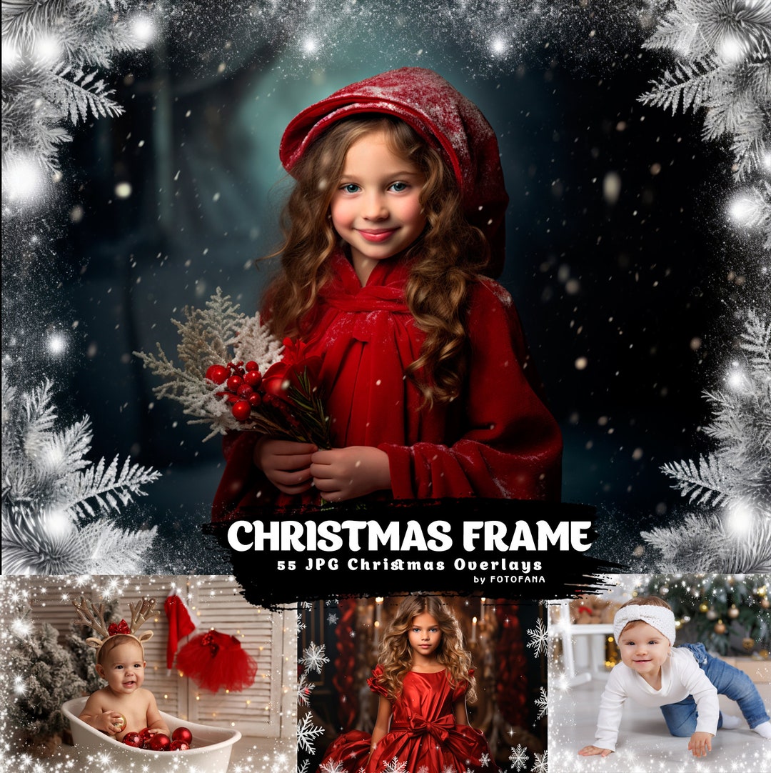 55 Christmas Frame Winter Snow Photo Frames Photoshop Overlay ...