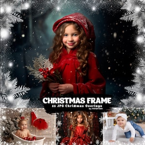 55 Christmas Frame Winter Snow Photo Frames Photoshop Overlay ...