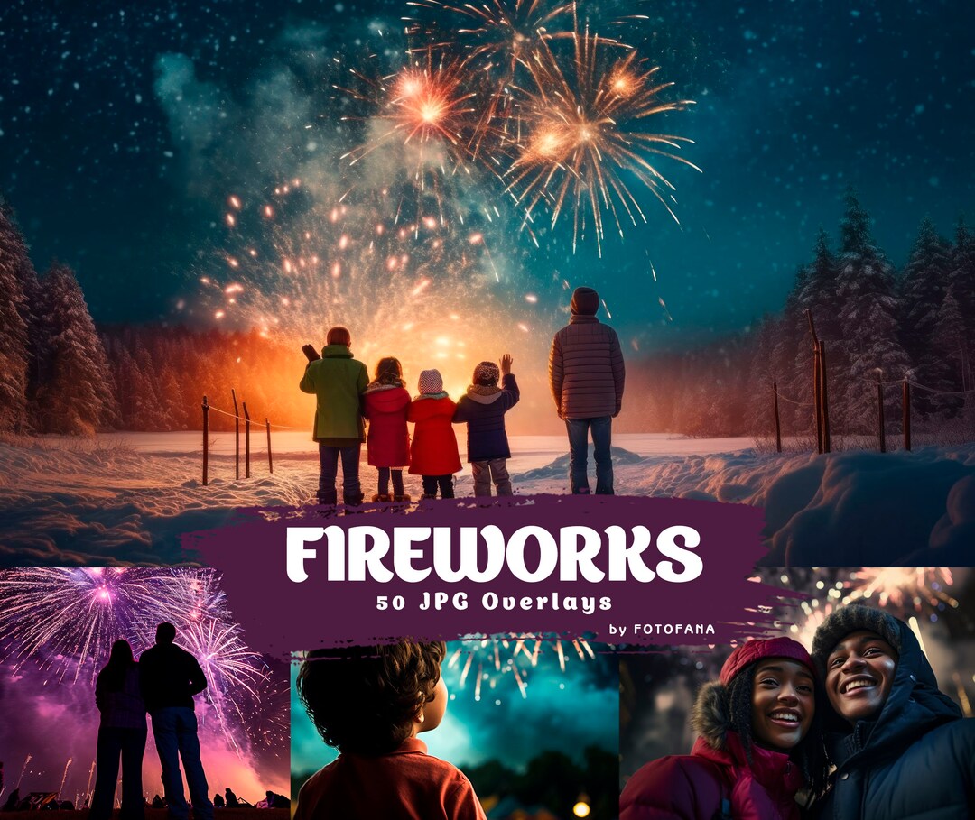 50 Fireworks Overlays Photoshop Fireworks Overlays Digital Backdrops ...