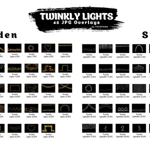 Twinkle Light Photo Overlays: Gold & Silver Effects (digital Download ...