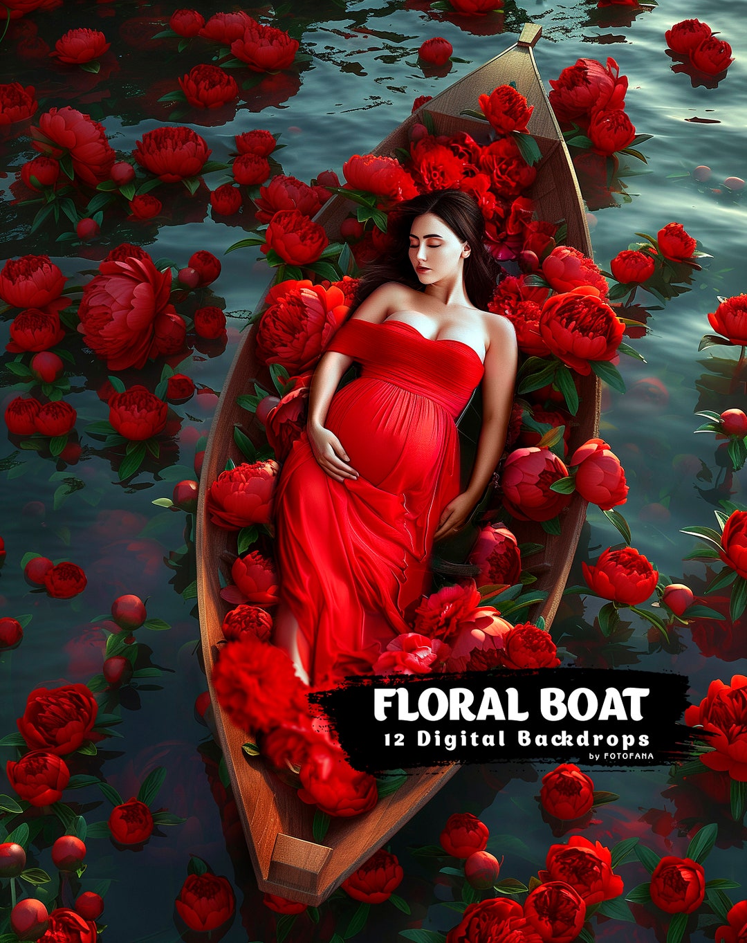 12 Maternity Digital Backdrops Floral Boat Maternity Backdrops Overlays ...