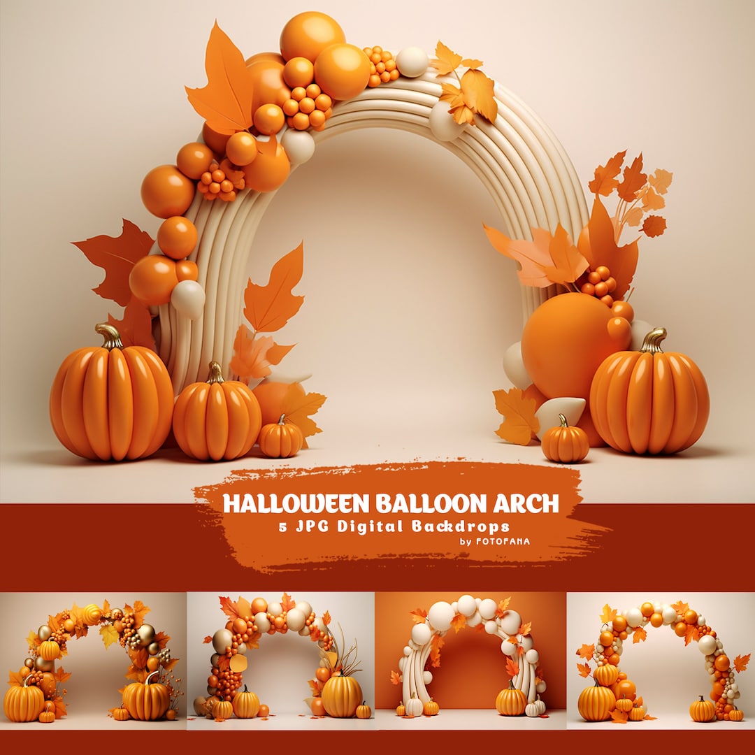 Halloween Digital Backdrop Balloon Arch Digital Backdrop Studio ...