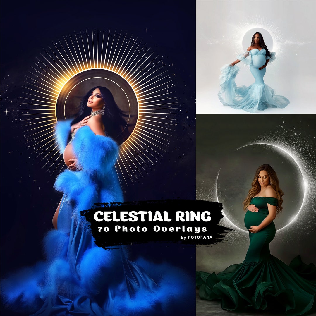 70 CELESTIAL RING Overlays Gold Light Modern Ring Overlays Maternity ...