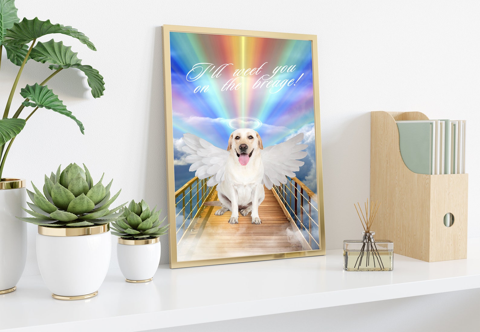 Rainbow Bridge Digital Backdrop Pet Memorial Digital Background Wings ...