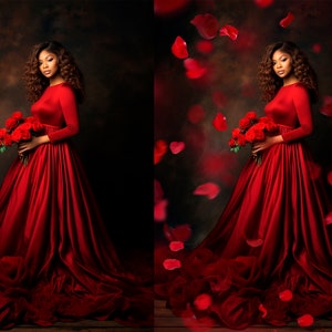 50 RED ROSE PETALS Digital Overlays Wedding Overlay Romantic Photoshop ...