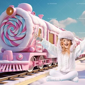 5 Polar Express Christmas Digital Backdrop for Kids North Pole Train ...