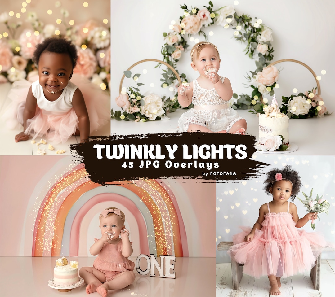 Twinkle Light Photo Overlays: Gold & Silver Effects (digital Download ...