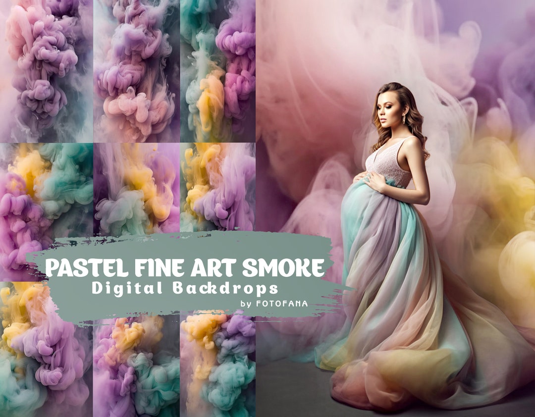 Pastel Fine Art Smoke Digital Maternity Backdrops Backgrounds Studio ...
