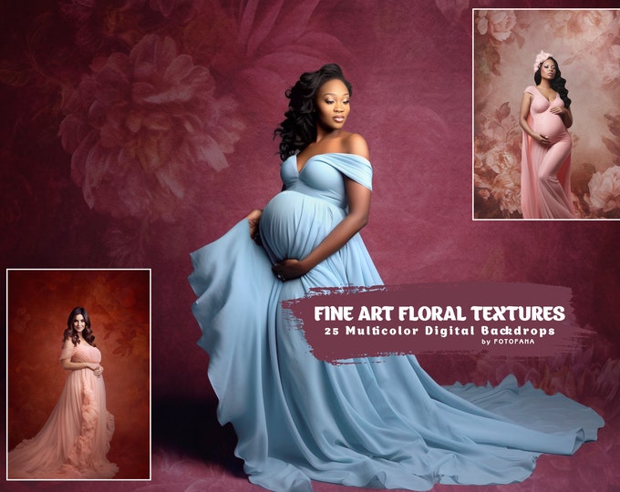 13 Pink Floral Digital Backdrop Overlays Maternity Digital Overlay ...