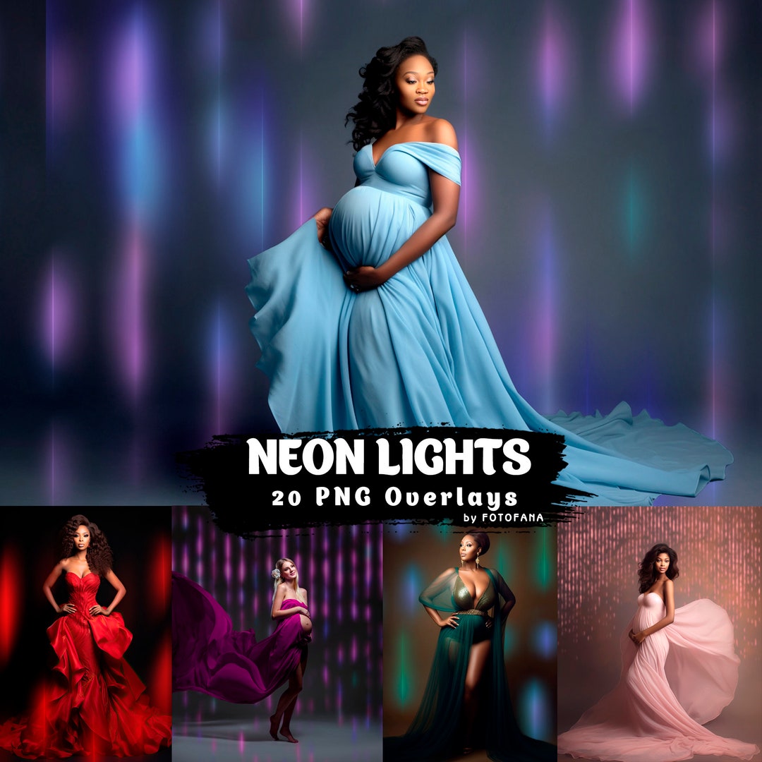 20 Neon Lights Overlay Glowing Light Photoshop Overlay Halo Maternity ...