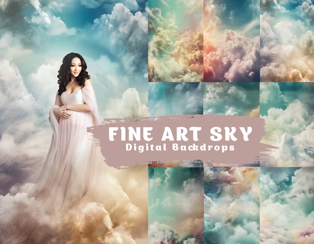 12 Fine Art Sky Digital Backdrops Maternity Overlays Photography ...