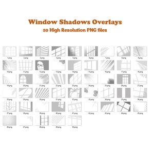 50 WINDOW SHADOW Overlays for Photoshop Botanic Shadows Window Light ...