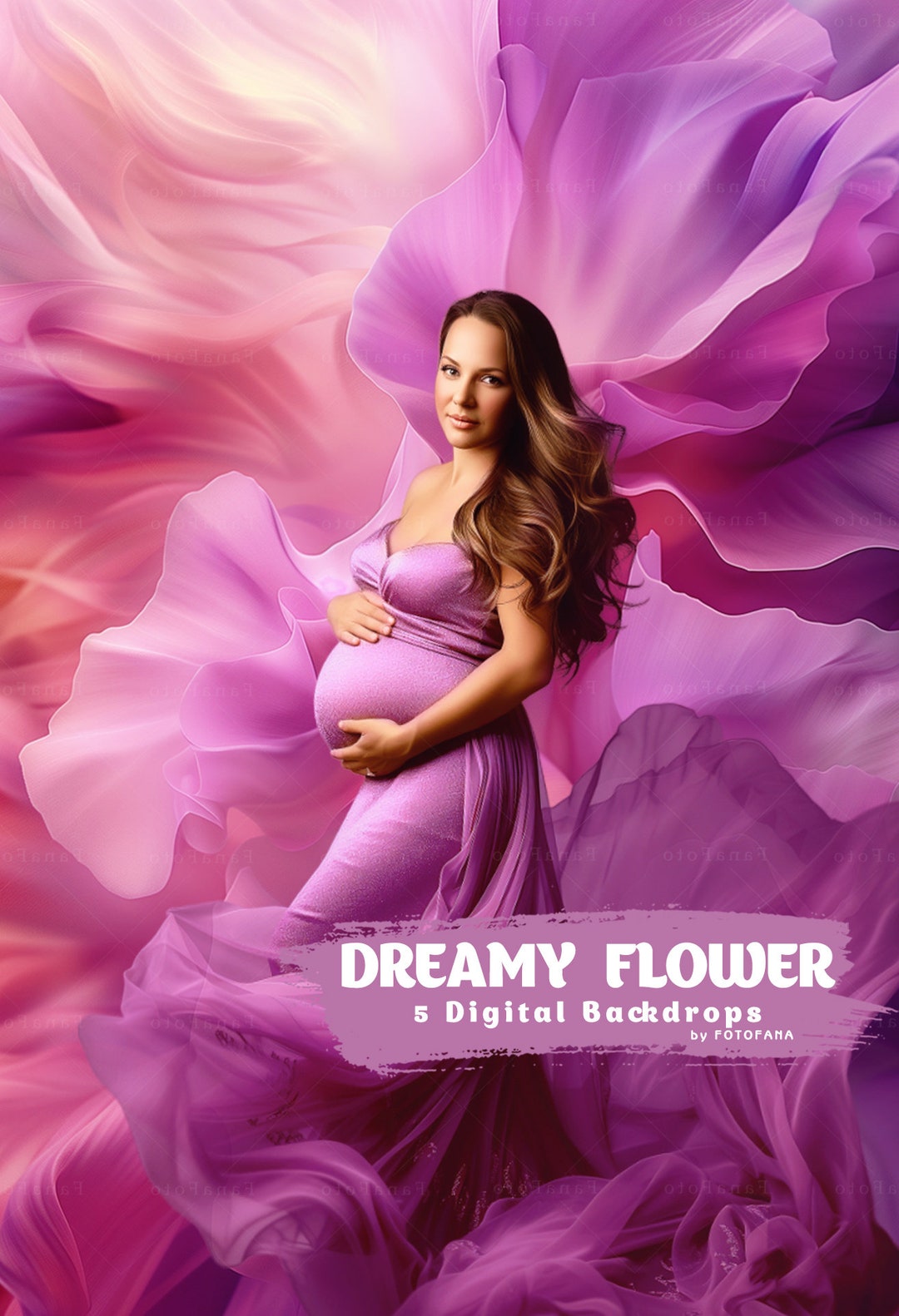DREAMY FLOWER Backdrops Digital Floral Overlay Maternity Digital ...