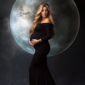MYSTERIOUS MOON Backdrop Full Moon Overlay Digital Backgrounds for ...