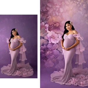 24 Pink Floral Digital Backdrops Maternity Overlays Portrait Maternity ...