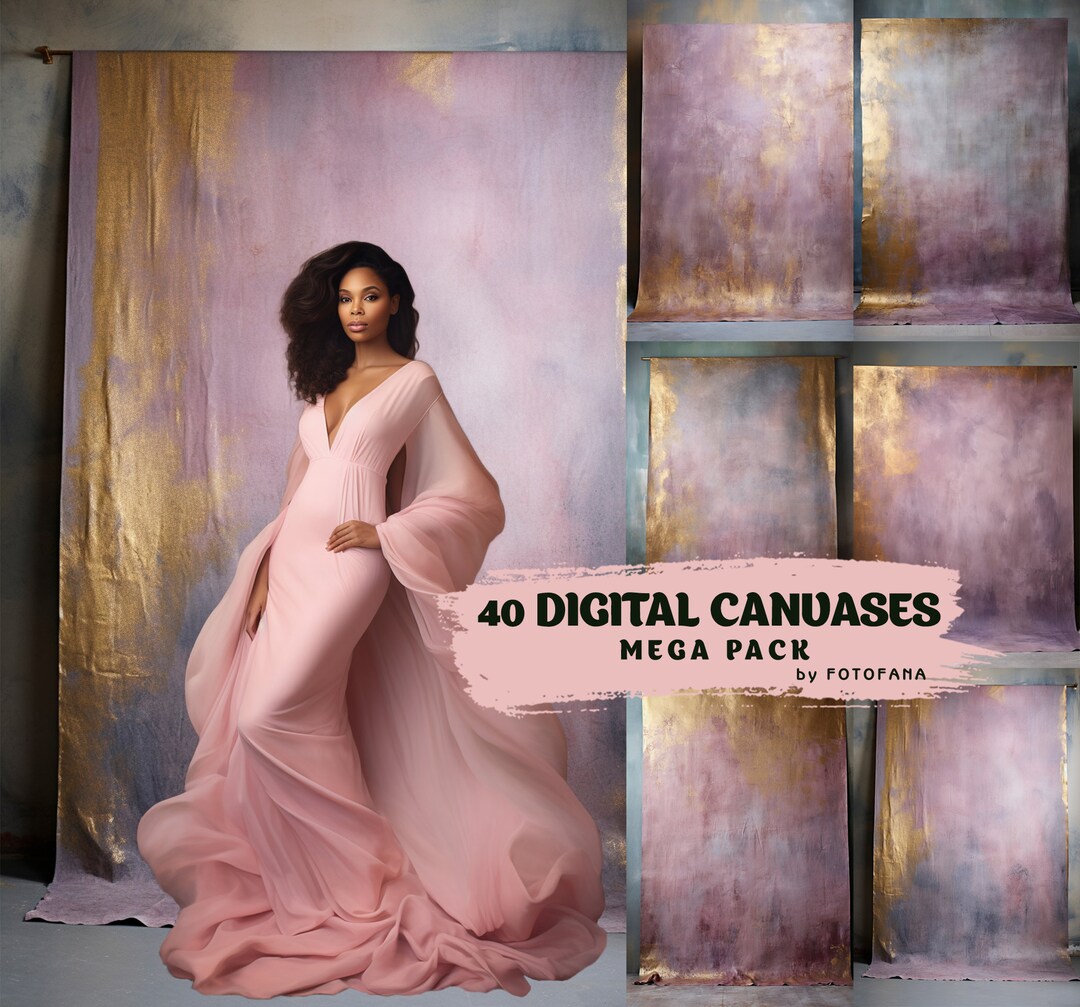 40 HAND PAINTED CANVAS Pink Fine Art Digital Backdrops Photography ...