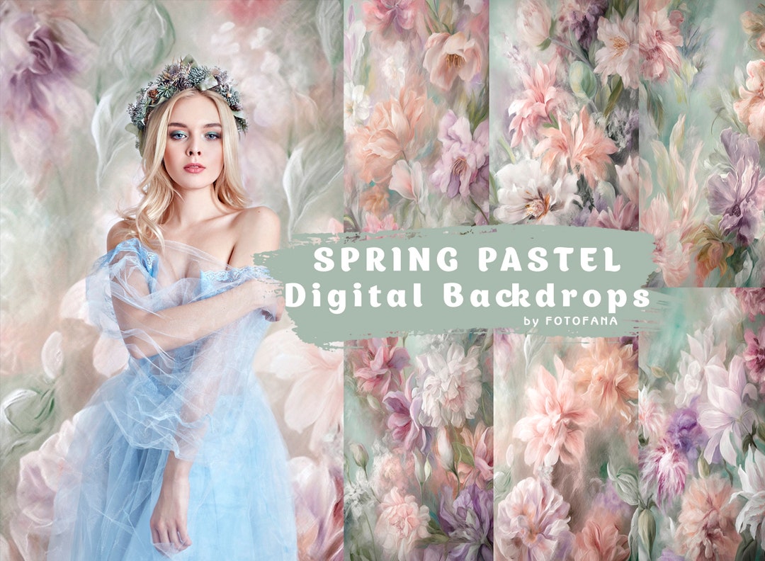 Digital Backrop Spring Backdrop Floral Fine Art Texture Digital Pastel ...