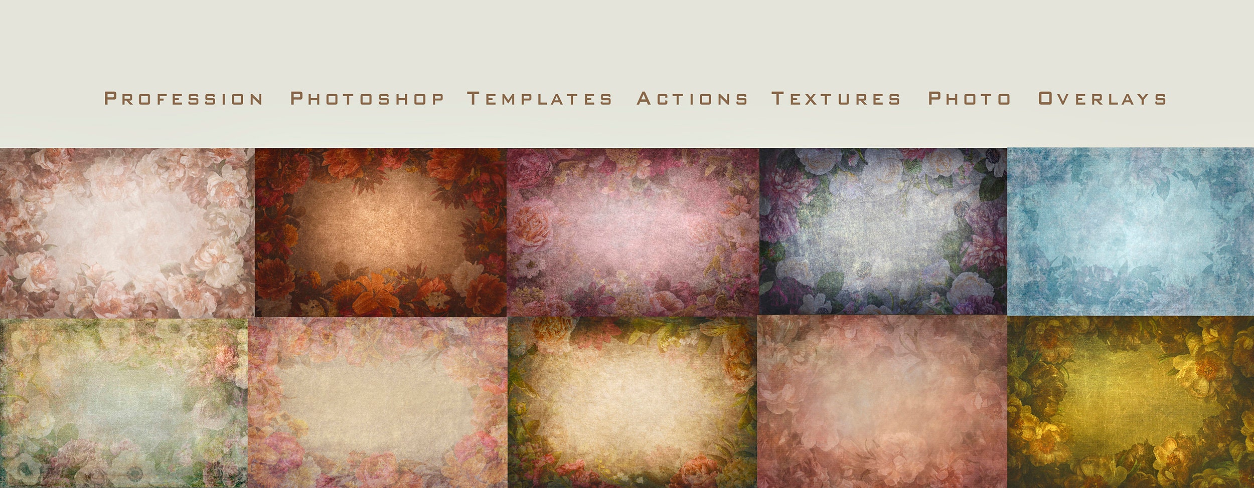 10 Floral Fine Art Portrait Texture, Photography Digital Background ...
