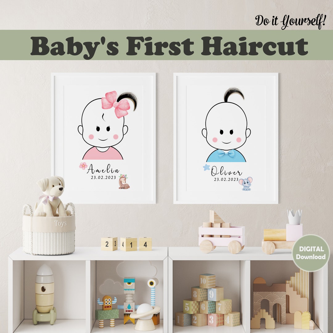 Baby's First Haircut Custom Baby Gift First Hair Room Decor Printable ...