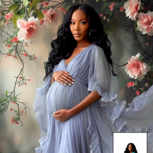 23 FLORAL BACKDROPS Maternity Digital Backdrop Overlay Maternity Floral ...